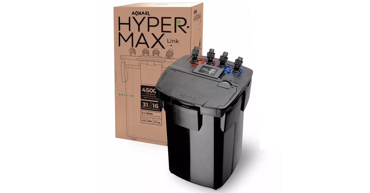 AQUAEL HyperMax Link 4500 L/h filtre externe complet contrôlable avec chauffage intégré pour ...